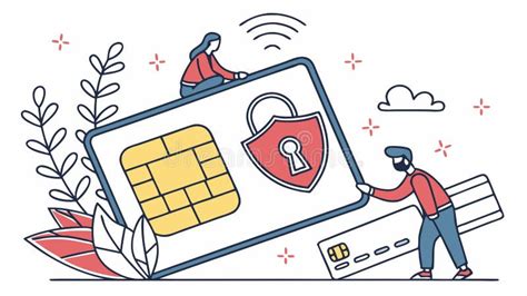 Sim Card With Credit Card And Lock Online Security And Data Protection