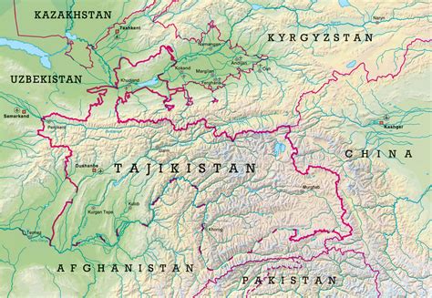 Map Of Tajikistan Republic Of Tajikistan Maps