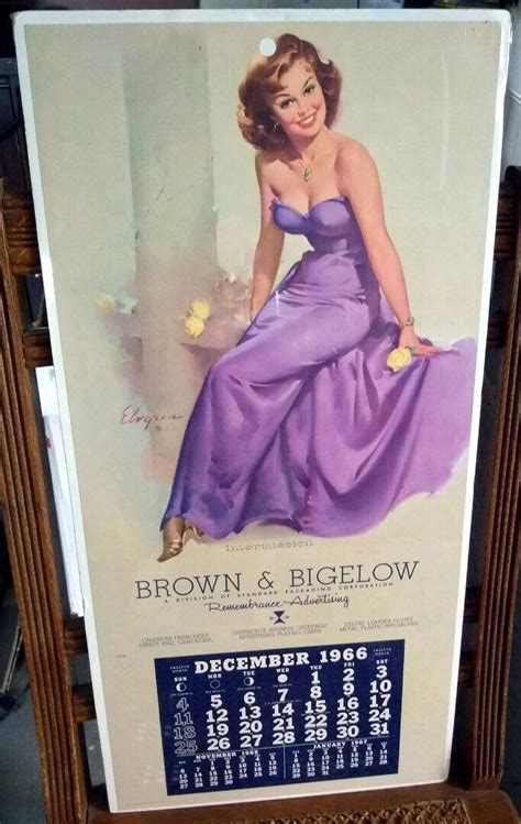 Original Gil Elvgren 1966 Glamor Pinup Calendar Brown And Bigelow 11 X 23 2001967017
