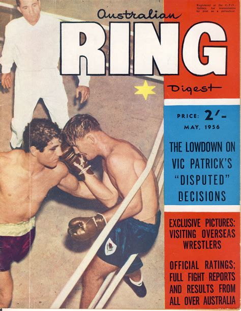 Australian Ring Digest May 1956 Vic Patrick African Ring