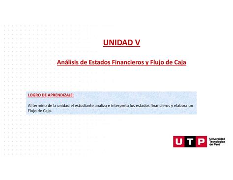 S12s1 Analisis De Eeff Ratios Financieros Unidad V Análisis De