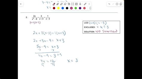 Video Notes 74 Solving Rational Equations Youtube