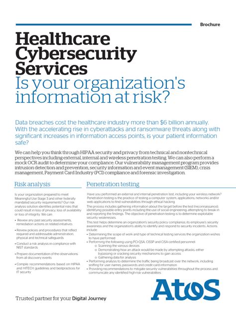 Cyber Security Brochure Pdf Security Computer Security