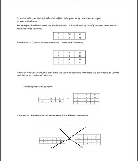 Solved In Mathematics A Matrix Plural Matrices Is A Rectangular Array 1 Answer