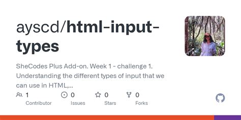 Github Ayscdhtml Input Types Basic Plus Add On Week 1 Challenge