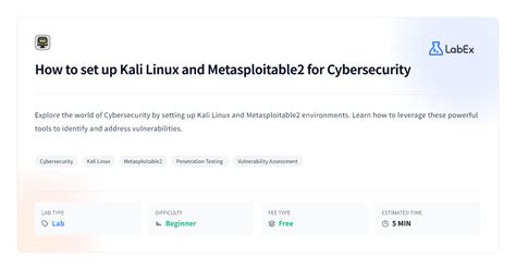 Kali Linux 및 Metasploitable2 를 이용한 사이버 보안 환경 설정 Labex