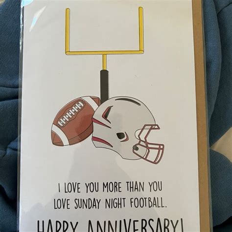 Football Anniversary Card Funny Anniversary Card Cute Anniversary