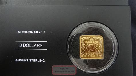 2006 Canada Sterling Silver 3 3 Dollar Square Beaver Coin Case
