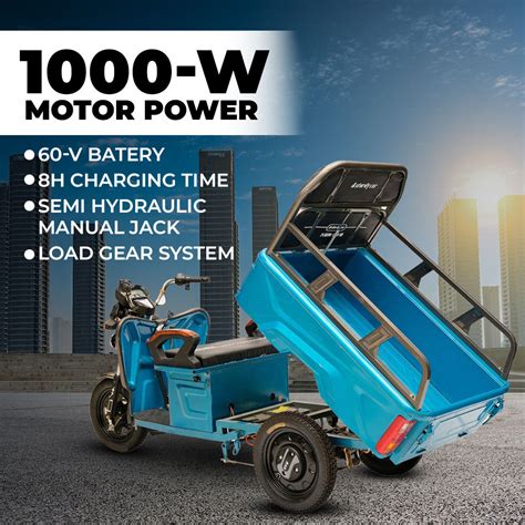 Megawheels 3 Wheeler Electric Utility Cargo Tricycle With Trolley 1 3m