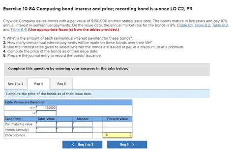 Solved Exercise A Computing Bond Interest And Price Chegg