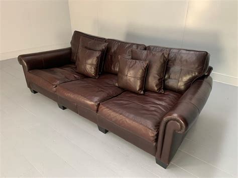 Duresta New Plantation Grand 4 Seat Sofa In Dark Brown Leather At