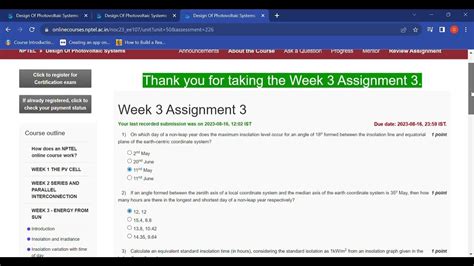 Design Of Photovoltaic Systems Week 3 Assignment 3 Swayam Nptel
