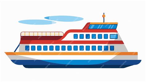 Premium Vector Ferry Vector Illustration In Detailed And Minimalistic