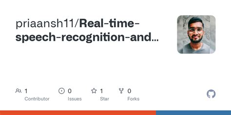 Github Priaansh11real Time Speech Recognition And Translation System
