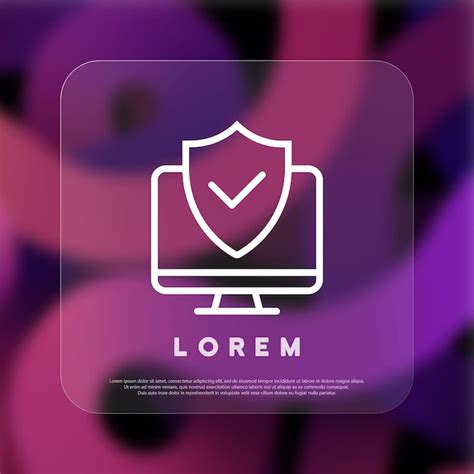 Premium Vector Cyber Security Icon Computer Password Private Data Protection Glassmorphism