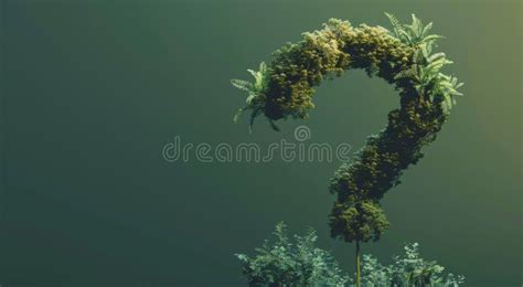 Nature Themed Question Mark Made Of Green Plants In A Lush Environment