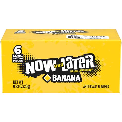 Now And Later 6 Piece Banana Candy 26 G 24 Pack