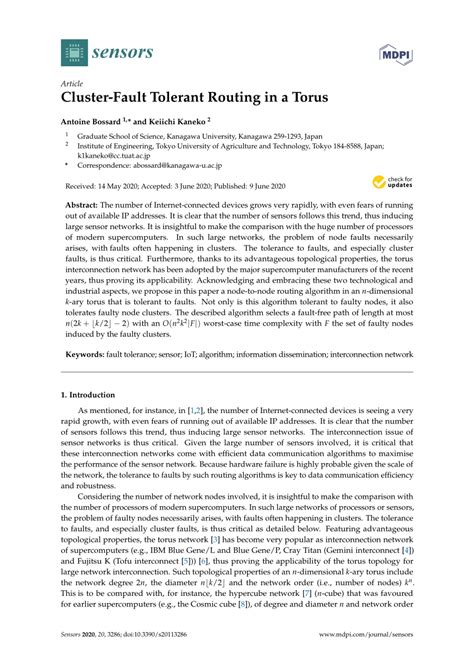 pdf cluster fault tolerant routing in a torus