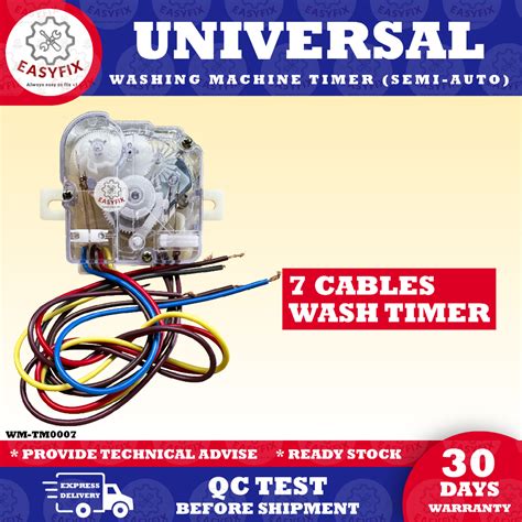 7 Cables Universal Washing Machine Semi Auto Wash Timer Timer Mesin