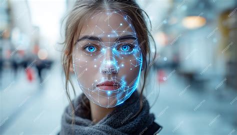 Premium Photo Face Analysisfuture Face Detection Technological 3d