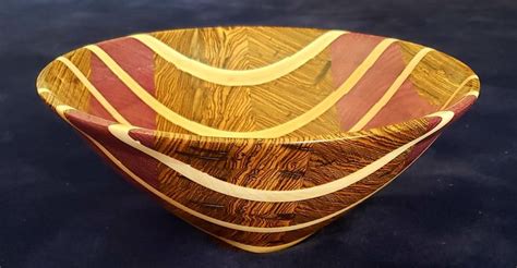 Wooden Bowl From Bacote Maple And Purple Heart Wood