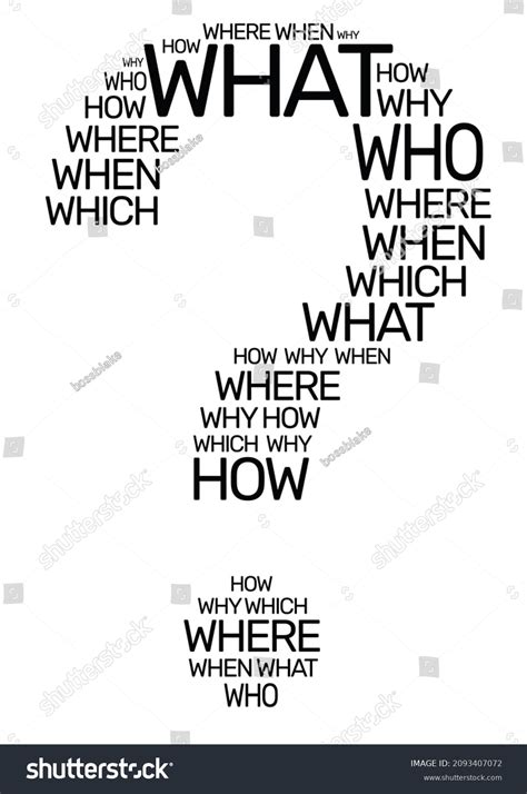 Question Mark Formed By Assembling Words Stock Illustration 2093407072