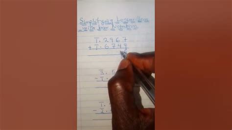 Simplifying Logarithm In Bar Notation Addition Youtube