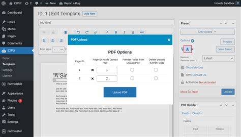 Template Preset Metabox Documentation E2pdf Export Pdf Tool For