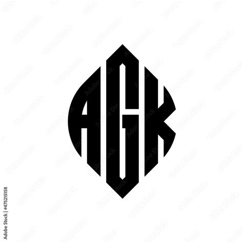 Agk Circle Letter Logo Design With Circle And Ellipse Shape Agk