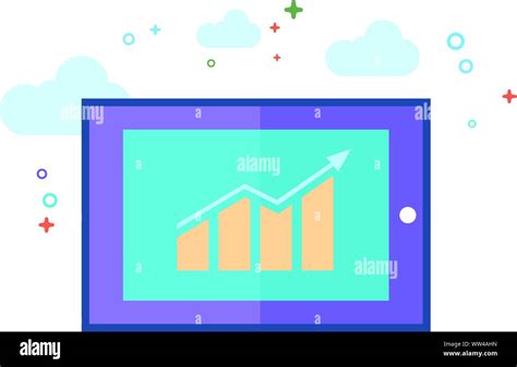 Pie Chart Icon In Outlined Flat Color Style Vector Illustration Stock