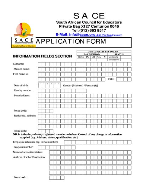 Sace Application Form Fill Online Printable Fillable Blank Pdffiller