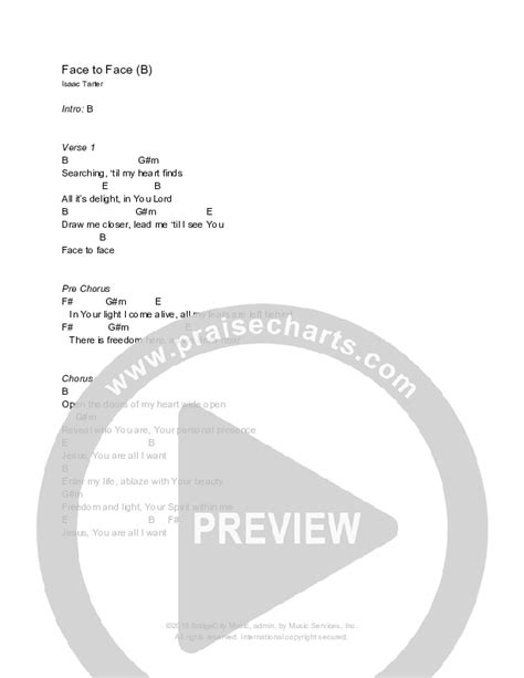 Face To Face Chords Pdf Bridgecity Praisecharts