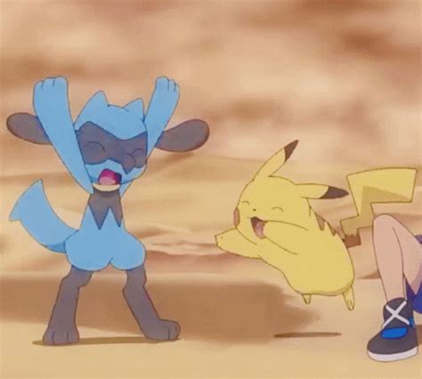 Riolu Pikachu  Riolu Pikachu Cheering Discover And Share S
