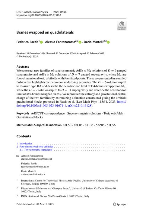 Pdf Branes Wrapped On Quadrilaterals