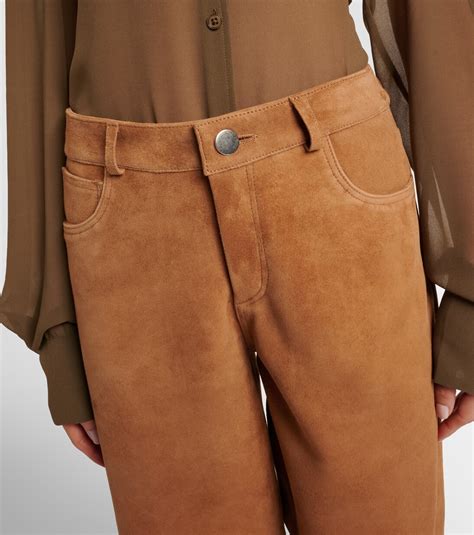 Milo Suede Wide Leg Pants In Beige Nour Hammour Mytheresa