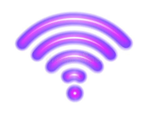 Glowing Blue Violet Light Wifi And Radar Wave Sensor Wireless Network With Neon Wave Effect