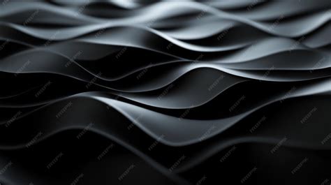 Abstract Black Wave Pattern With Flowing Curves Minimalist Design