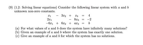 9 1 2 solving linear equations consider the following linear