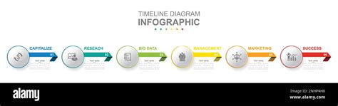 Infographic Business Template 6 Steps Modern Timeline Diagram Calendar