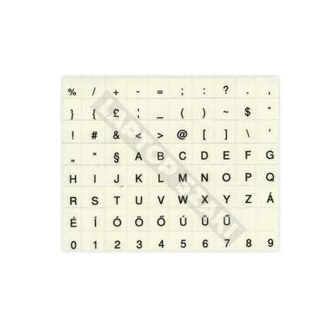 Átlátszó Alapon Fekete Betűk Magyar Billentyű Matrica