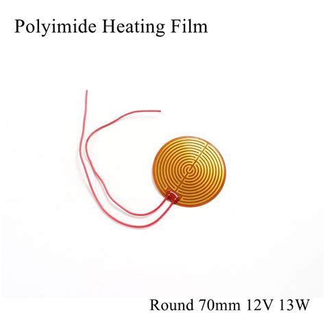 Round 70mm 12v 13w Pi Heating Film Plate Polyimide Grandado