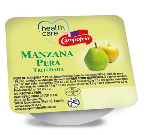 Manzana Y Pera Triturada 100g Caj60 Campofrío Smart Solutions