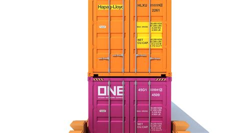 Double Stack Train Car 3d Model Download Rail Wagons On