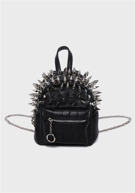 Dolls Kill X Nastygem Spiked Mini Backpack Blacksilver
