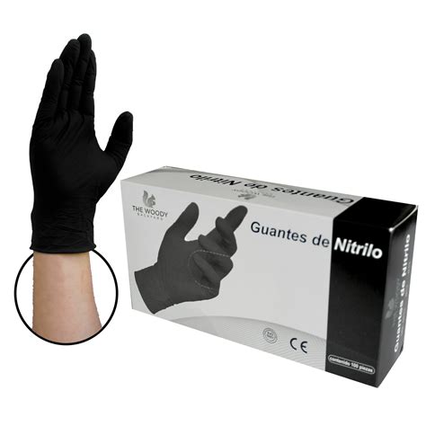 Guantes De Nitrilo Negros Medianos Libre De Latex Sin Polvo Sin
