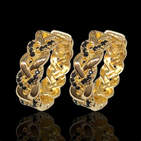 Gold Filled Oro Laminado Luxe Braided Hoop Earrings Kuania