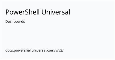 Dashboards Powershell Universal