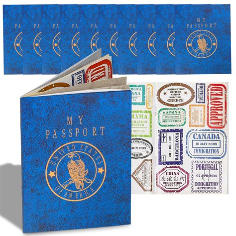 Playbees Passport Sticker Book For Boys And Girls 12 Pack