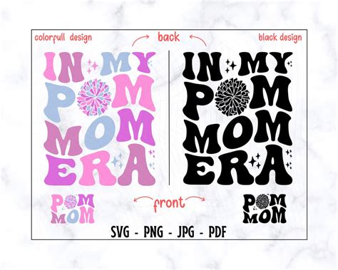 In My Pom Mom Era Svg Png Pom Mom Svg Cheer Mom Svg Cheer Svg Pom