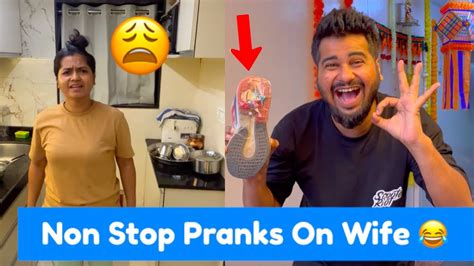 Non Stop Prank On Wife 😂 Epic Reactions 🤣 Youtube